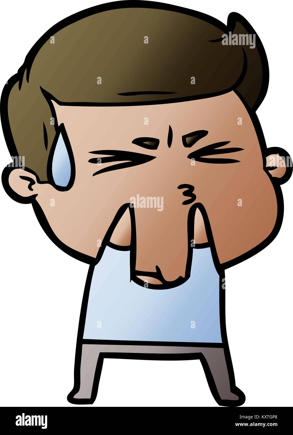cartoon man sweating Stock Vector Image & Art - Alamy