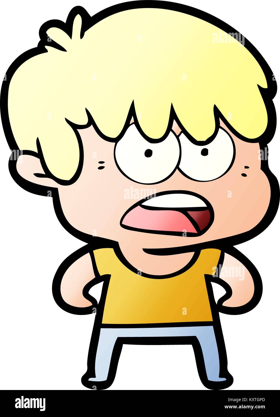 worried cartoon boy Stock Vector Image & Art - Alamy