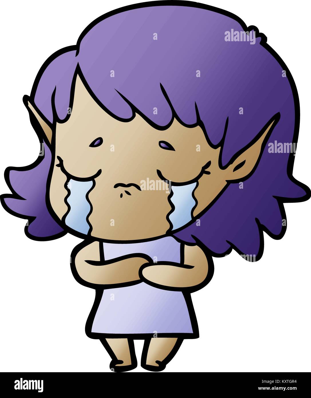 cartoon crying elf girl Stock Vector Image & Art - Alamy