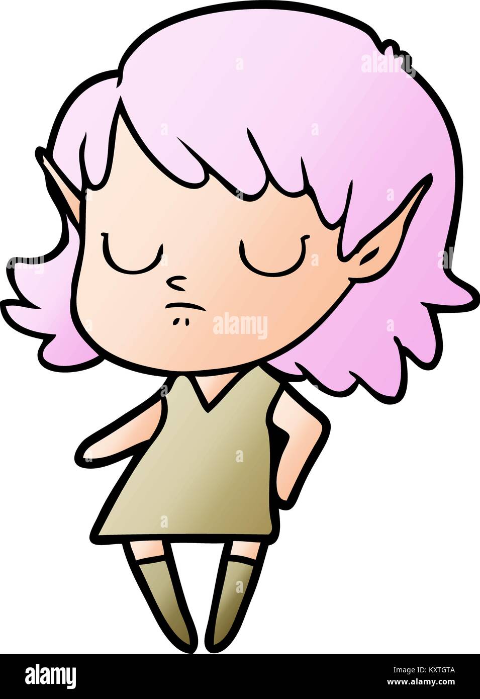 cartoon elf girl Stock Vector Image & Art - Alamy