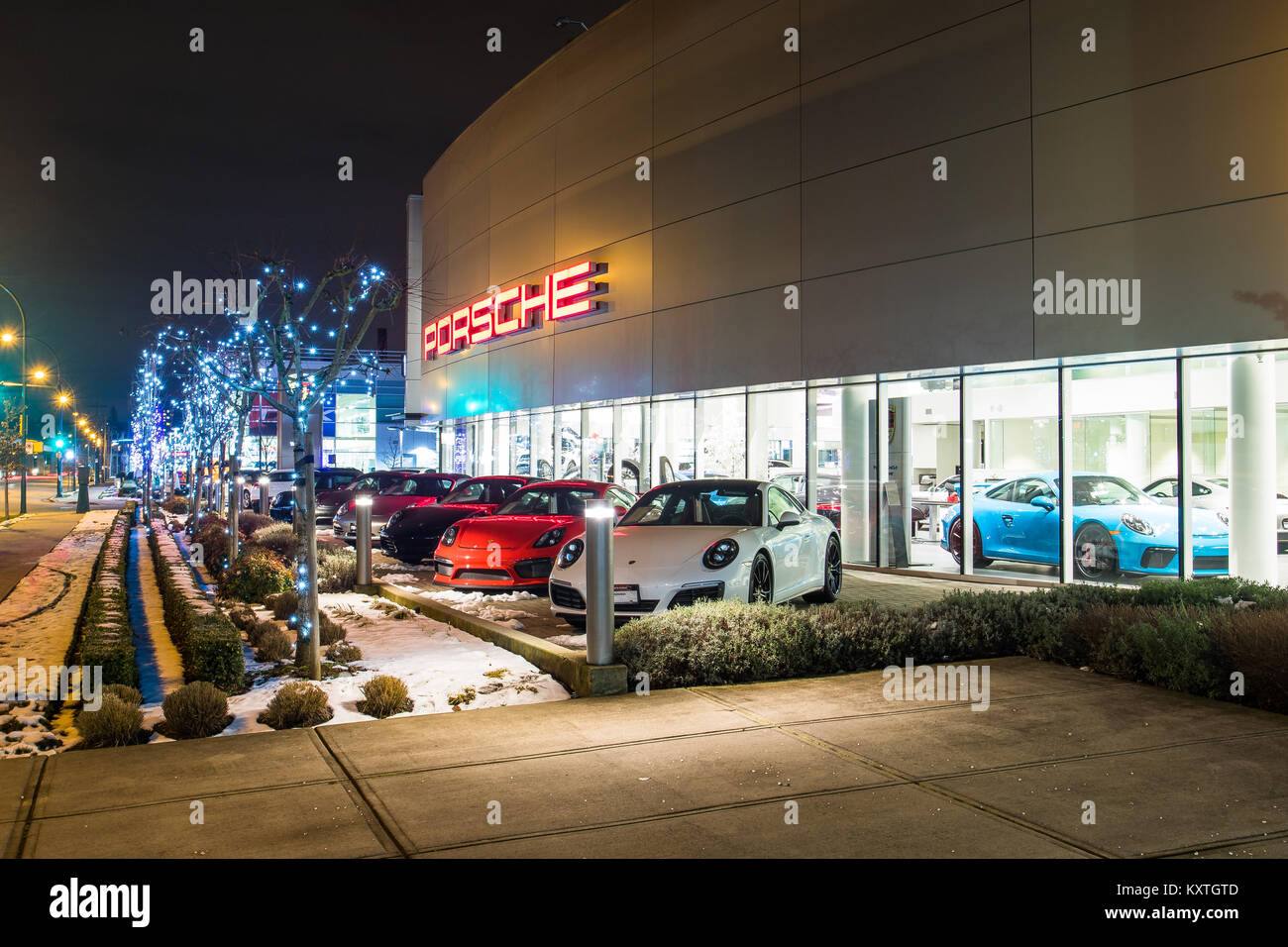 Vancouver BC, Canada - January 9, 2018: Porsche is a German automobile ...