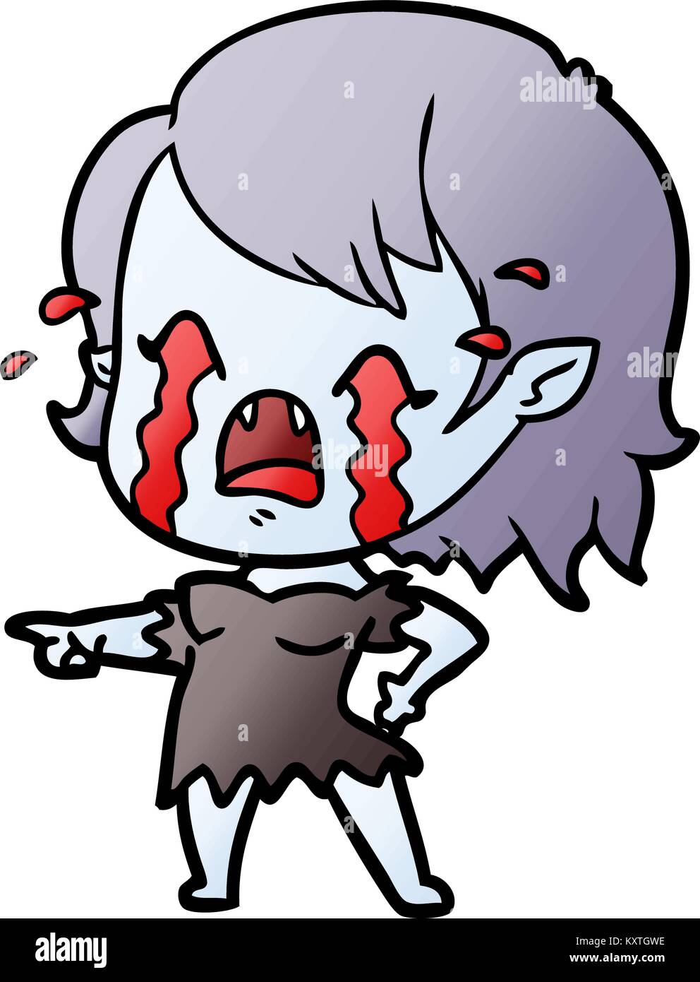 cartoon crying vampire girl Stock Vector Image & Art - Alamy