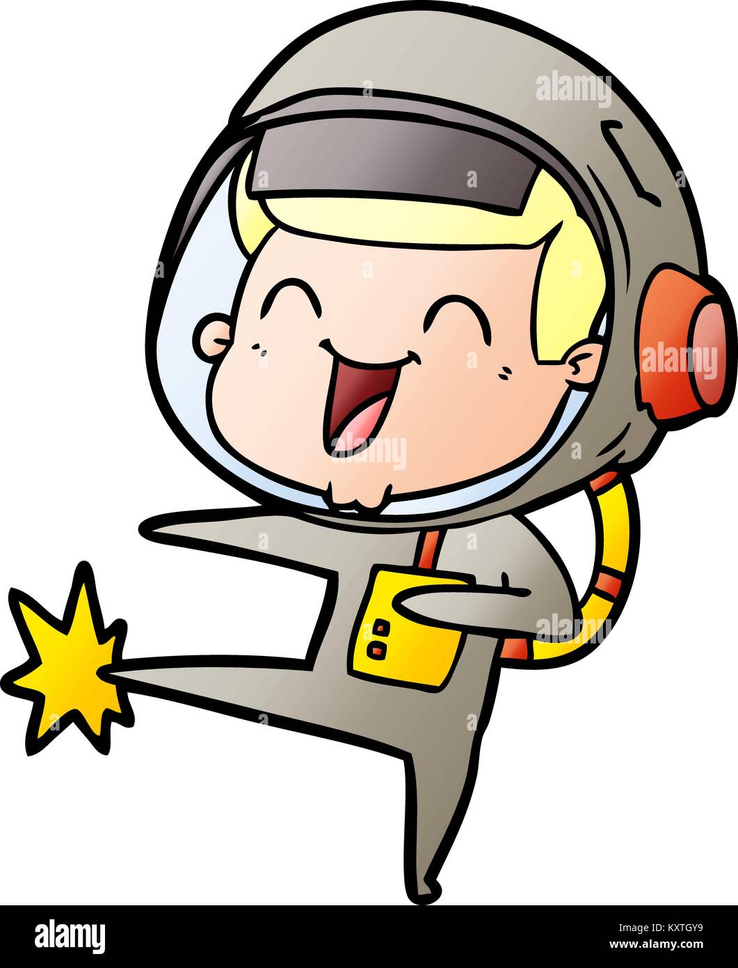 happy cartoon astronaut Stock Vector Image & Art - Alamy