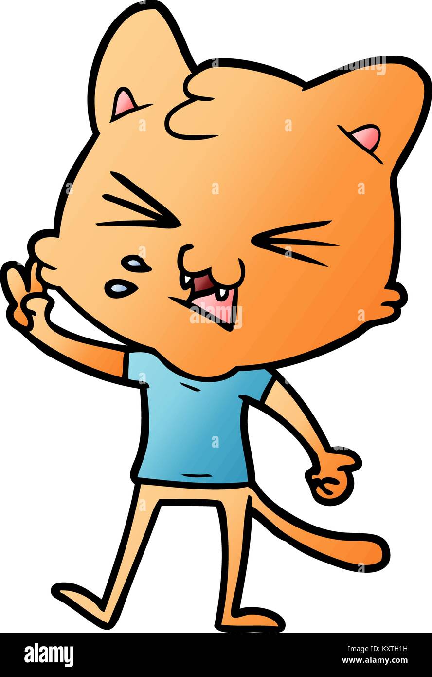 cartoon cat hissing Stock Vector Image & Art - Alamy