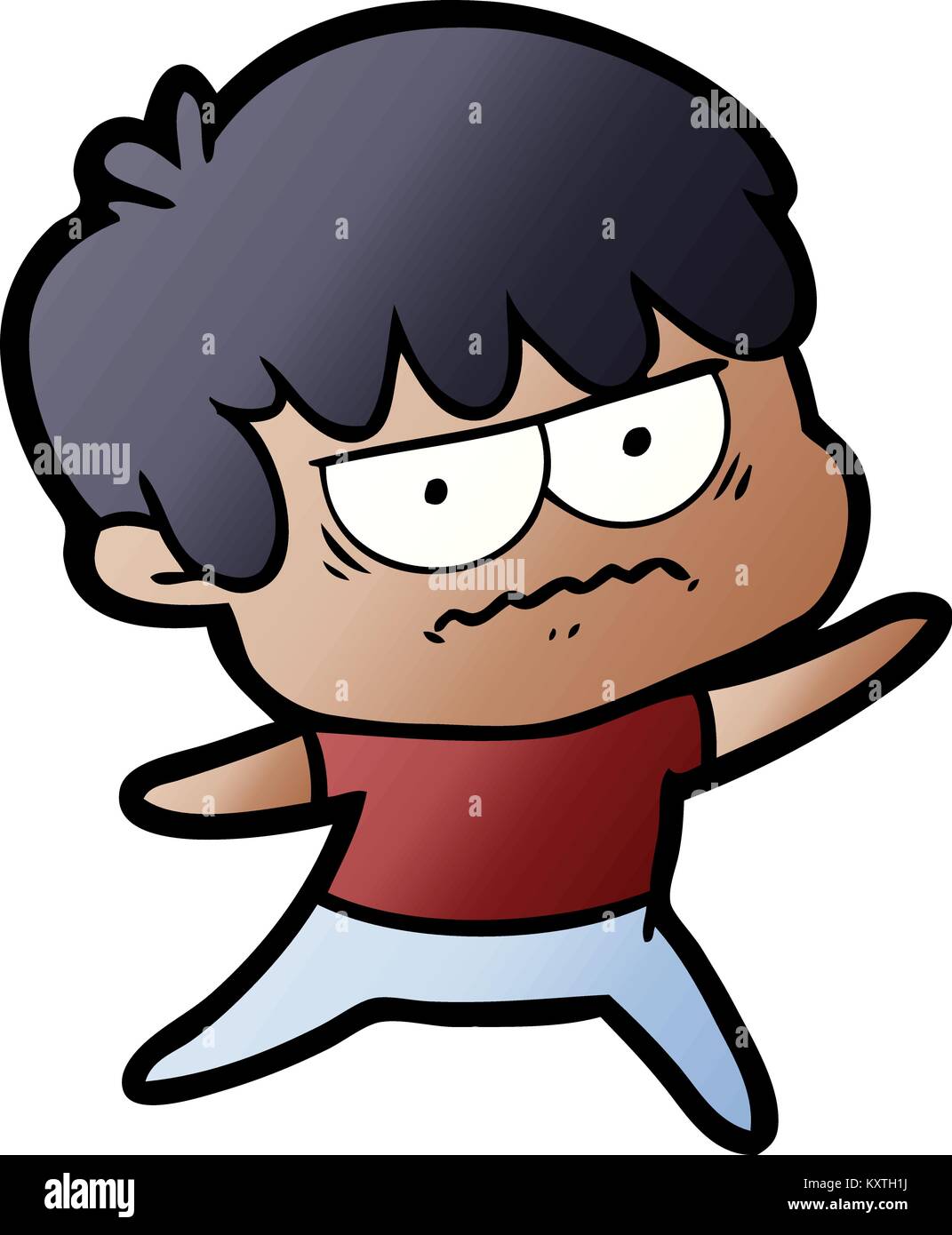 annoyed cartoon boy Stock Vector Image & Art - Alamy