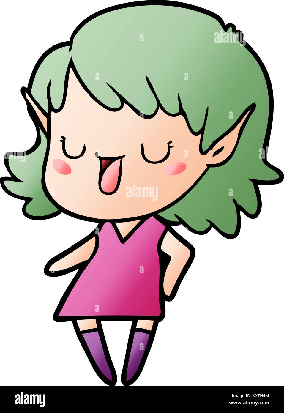 cartoon elf girl Stock Vector Image & Art - Alamy