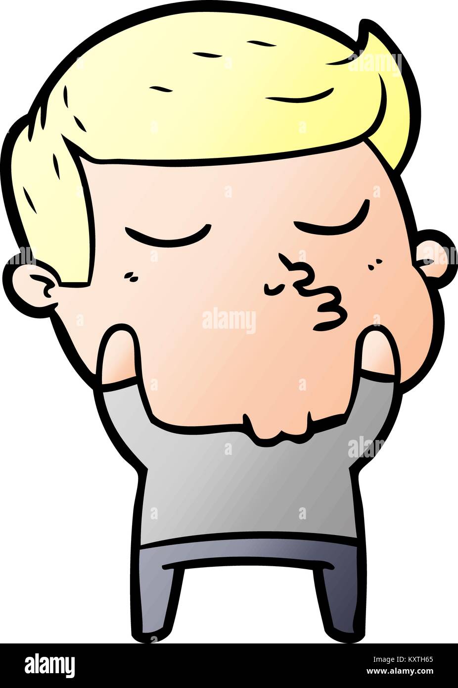 cartoon model guy pouting Stock Vector Image & Art - Alamy