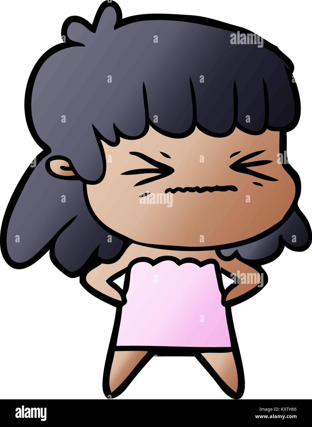cartoon angry girl Stock Vector Image & Art - Alamy