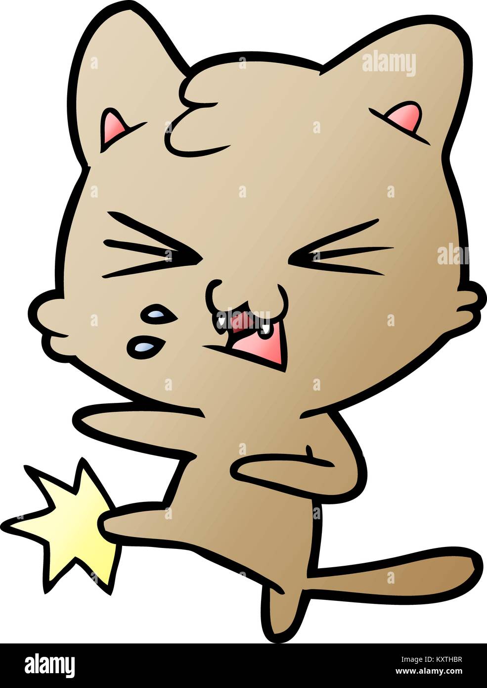 cartoon cat hissing Stock Vector Image & Art - Alamy