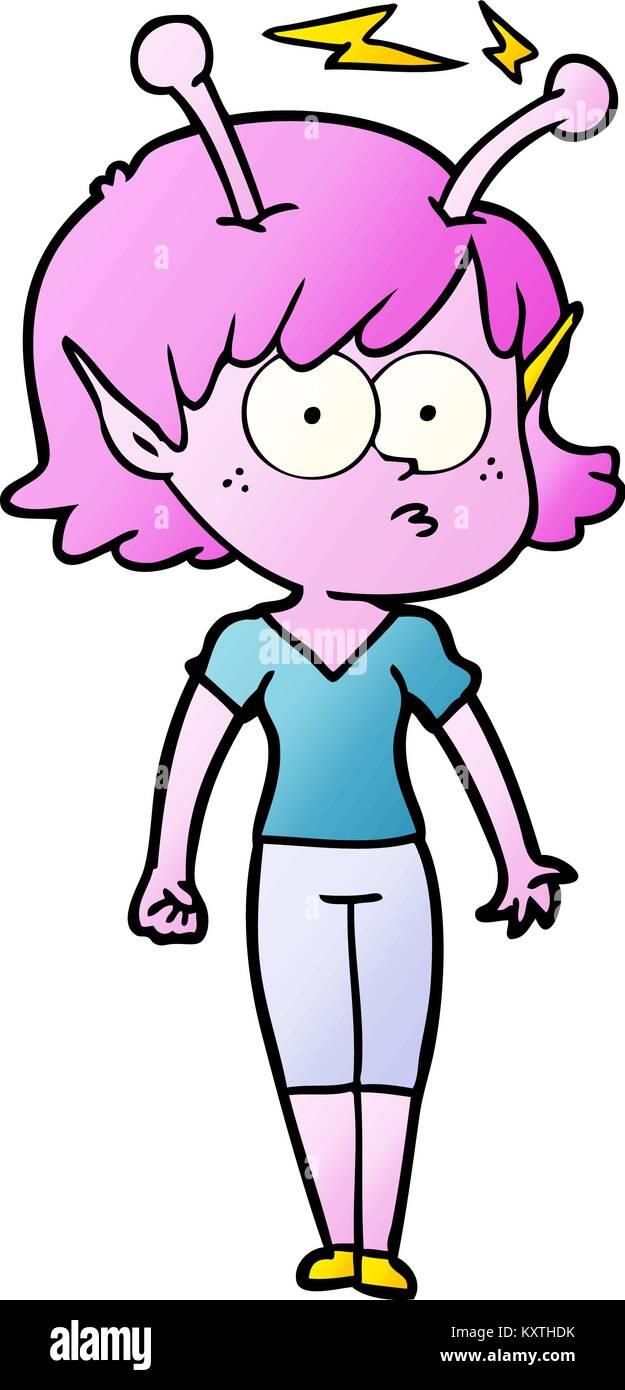 cartoon alien girl Stock Vector Image & Art - Alamy