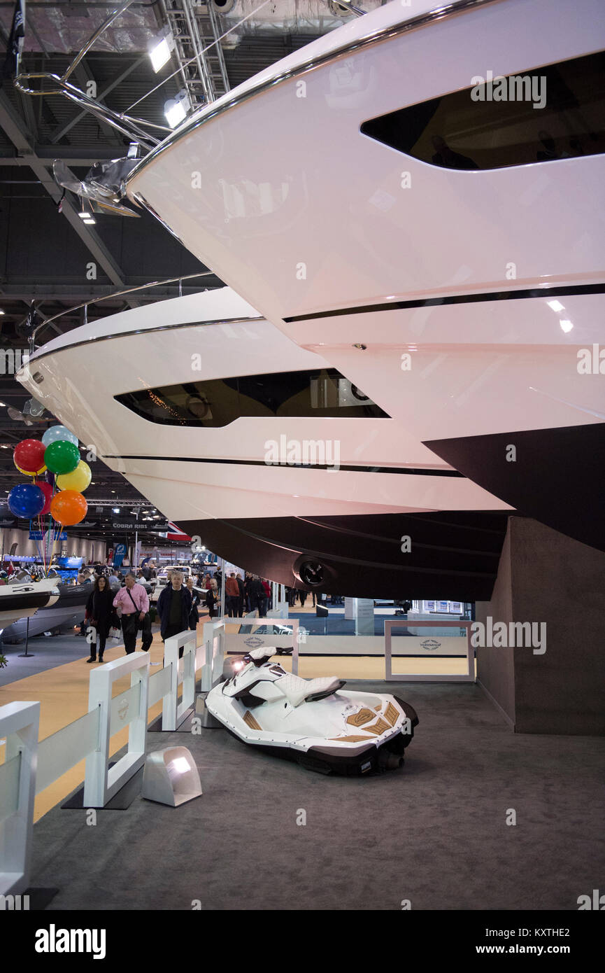 10th Jan 2018. The five day London Boat Show opens at ExCel Stock Photo ...