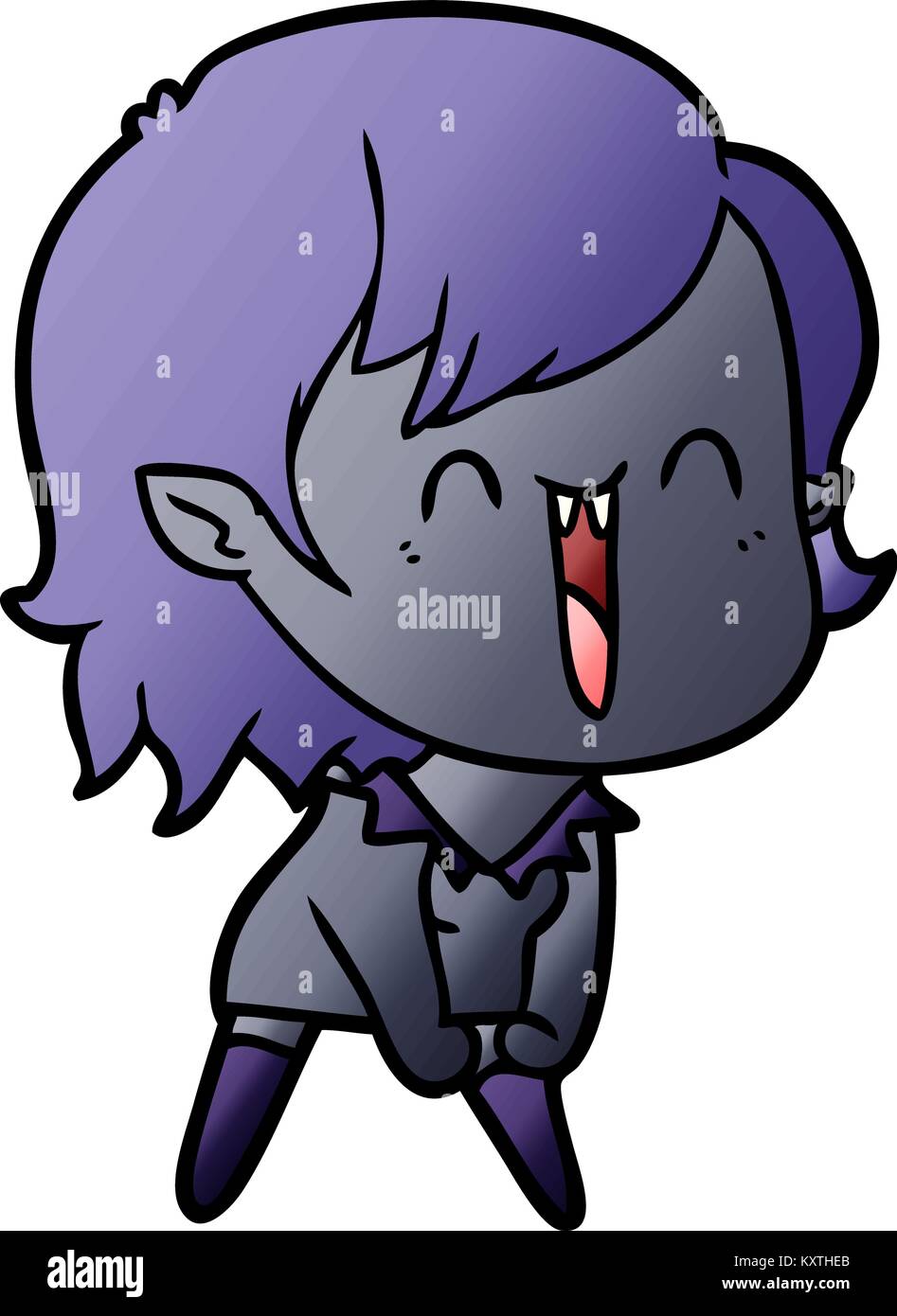 cute cartoon happy vampire girl Stock Vector Image & Art - Alamy