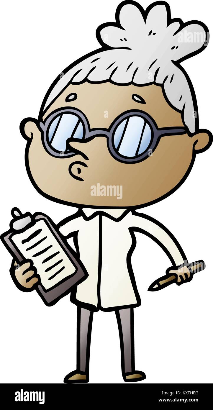 cartoon woman wearing glasses Stock Vector Image & Art - Alamy