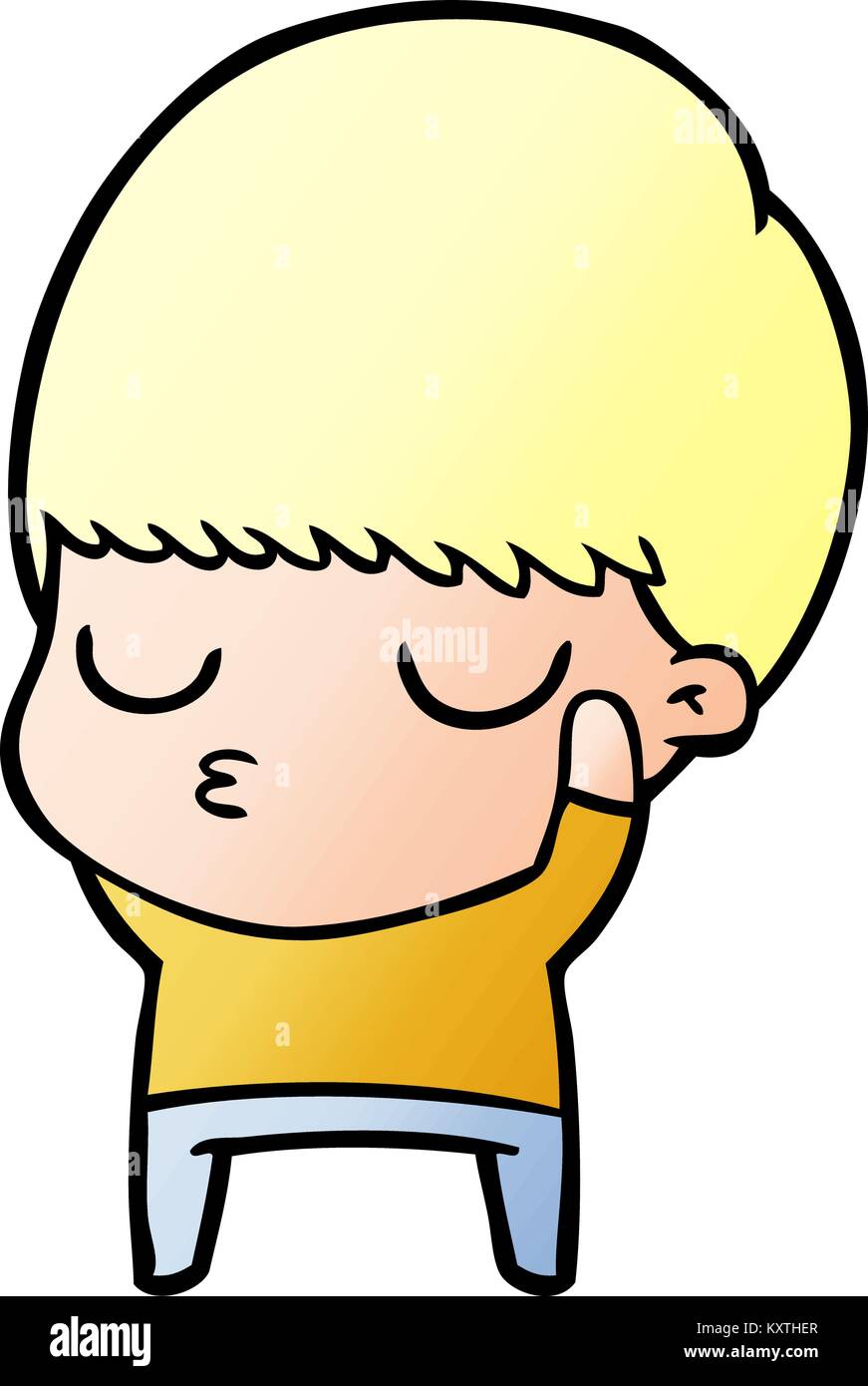 cartoon calm boy Stock Vector Image & Art - Alamy
