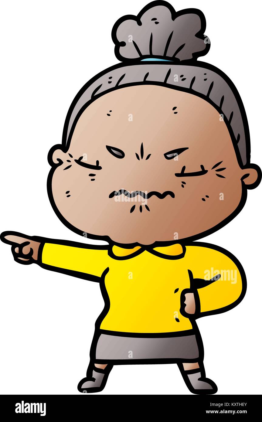 cartoon annoyed old lady Stock Vector Image & Art - Alamy