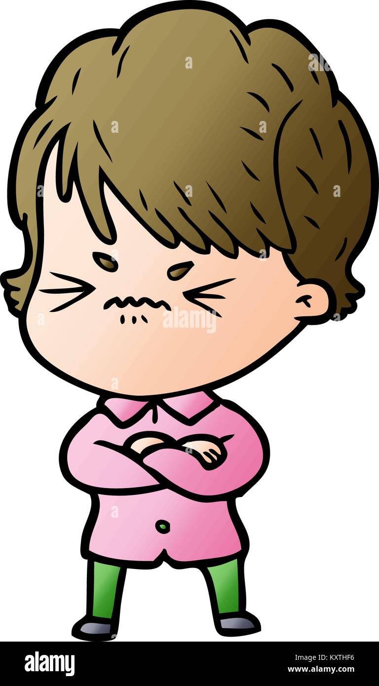 cartoon frustrated woman Stock Vector Image & Art - Alamy