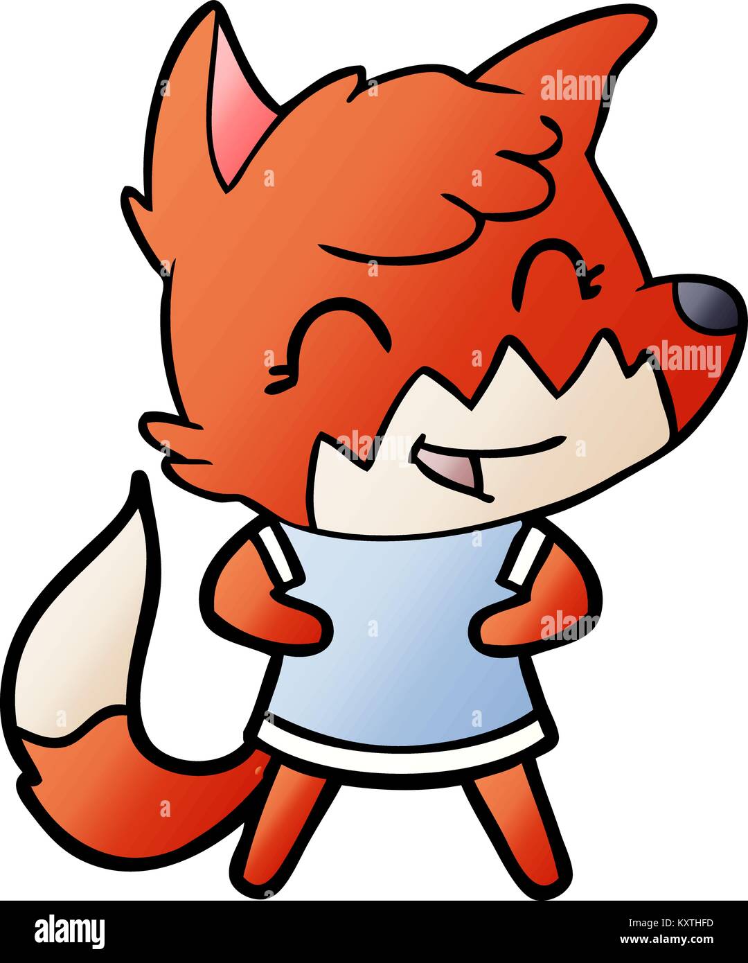 happy cartoon fox Stock Vector Image & Art - Alamy