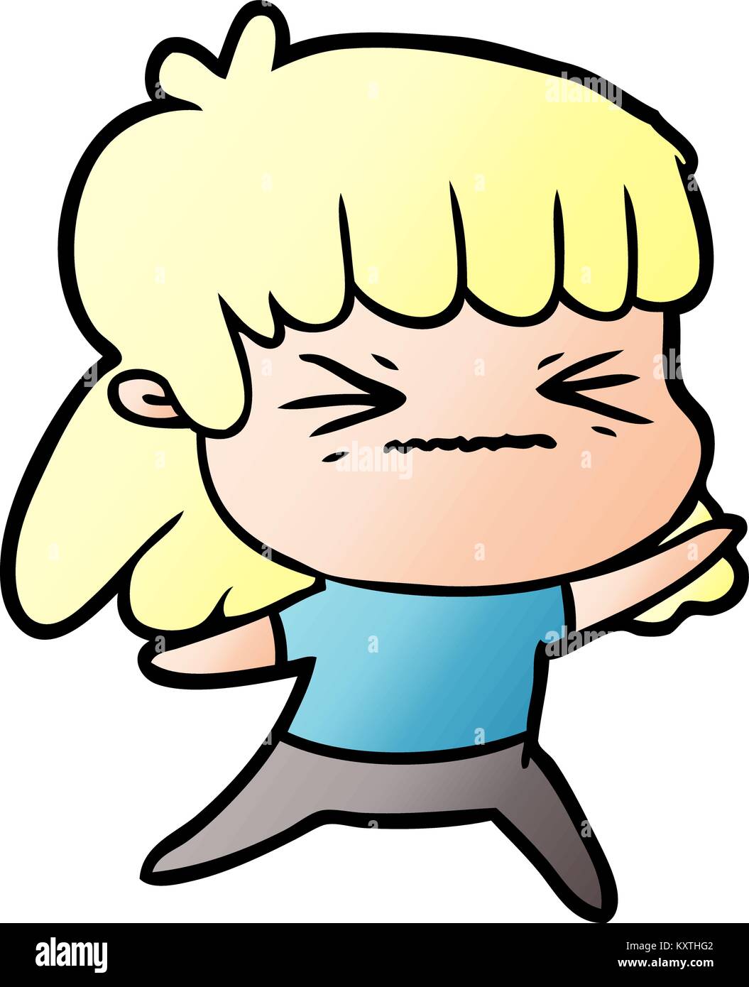 Angry girl cartoon character hi-res stock photography and images - Alamy