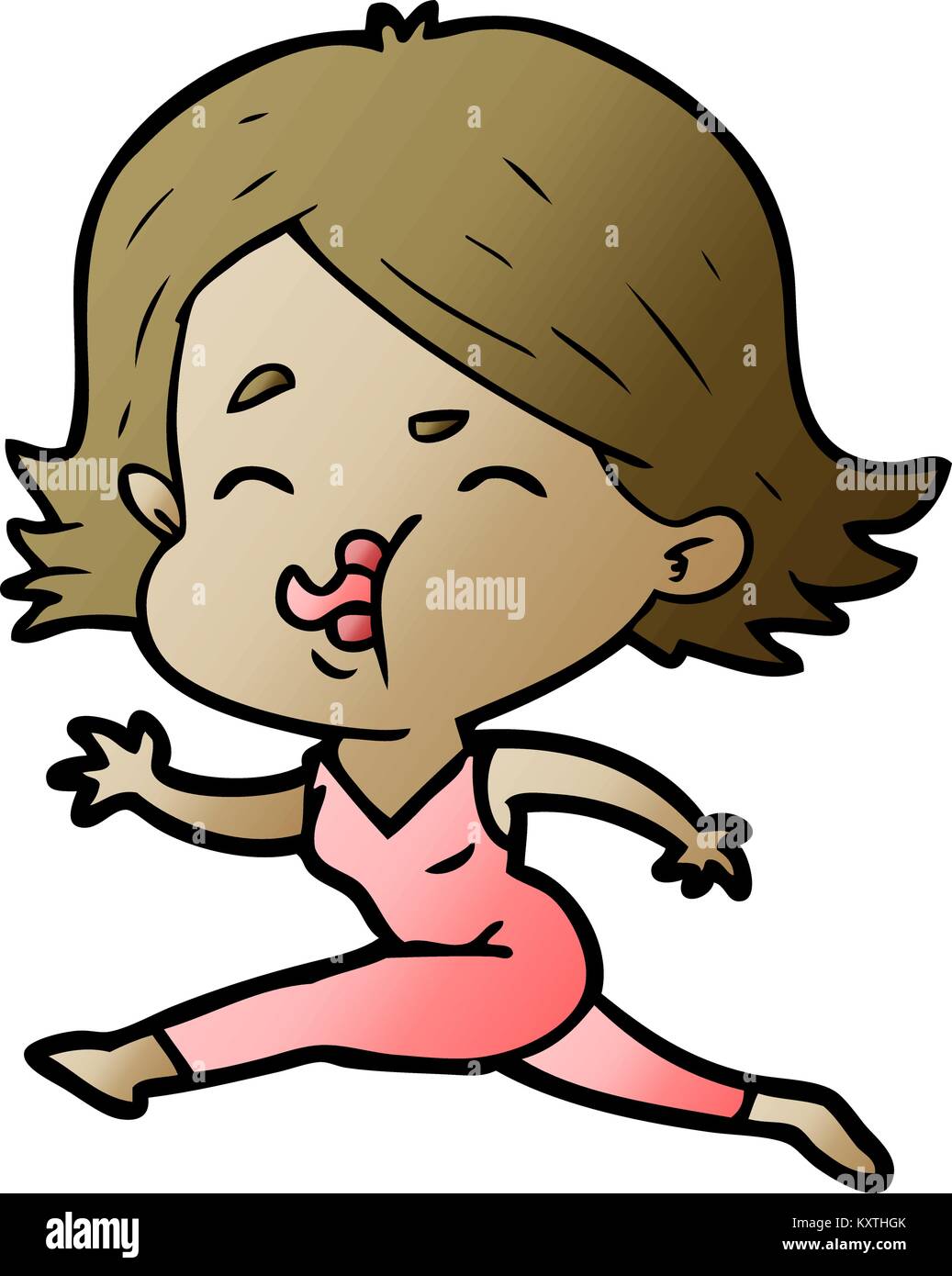 cartoon girl pulling face Stock Vector Image & Art - Alamy