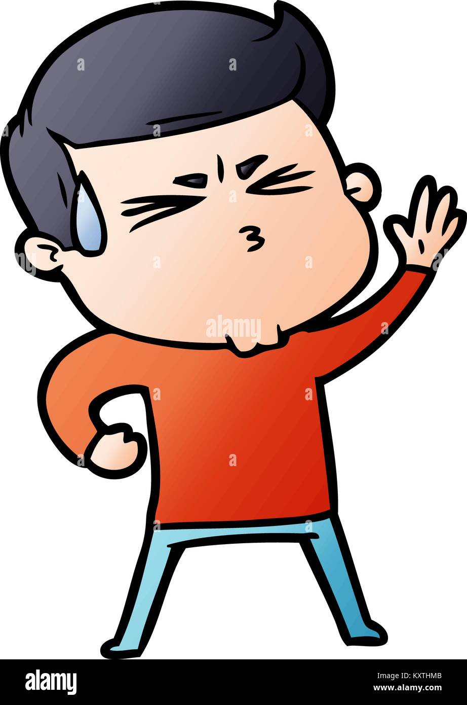 cartoon man sweating Stock Vector Image & Art - Alamy