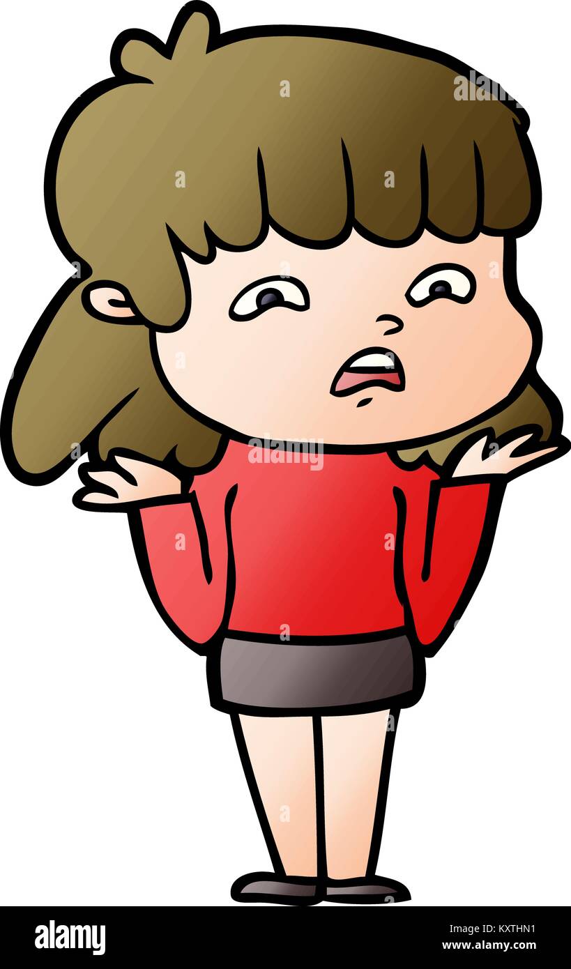cartoon worried woman Stock Vector Image & Art - Alamy