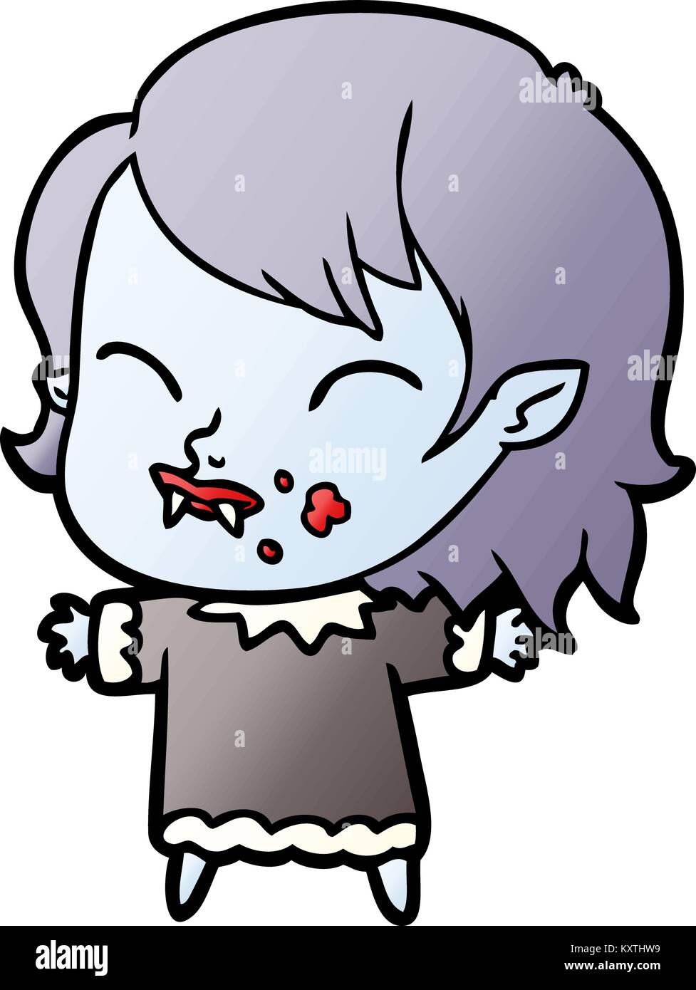 cartoon vampire girl with blood on cheek Stock Vector Image & Art - Alamy