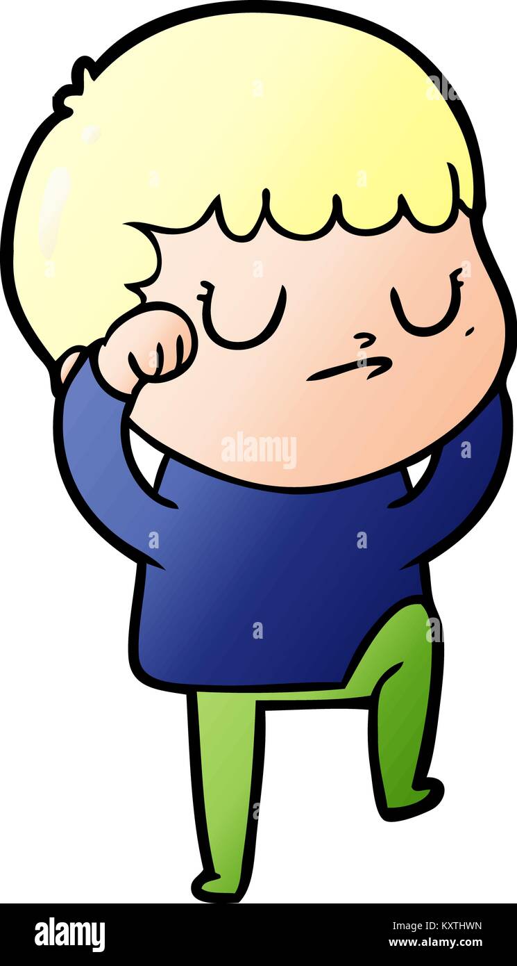 cartoon grumpy boy Stock Vector Image & Art - Alamy