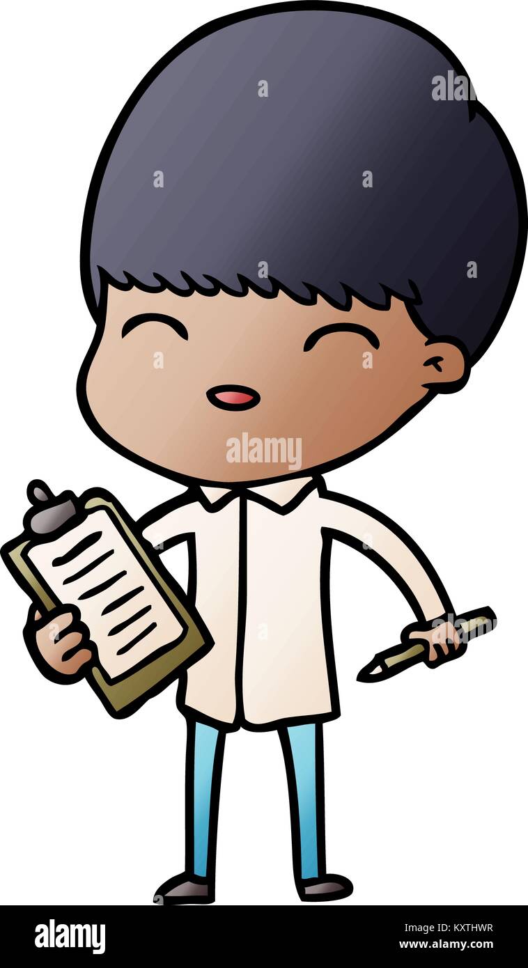 cartoon boy taking notes Stock Vector Image & Art - Alamy