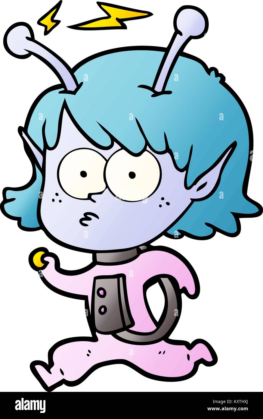 cartoon alien girl Stock Vector Image & Art - Alamy