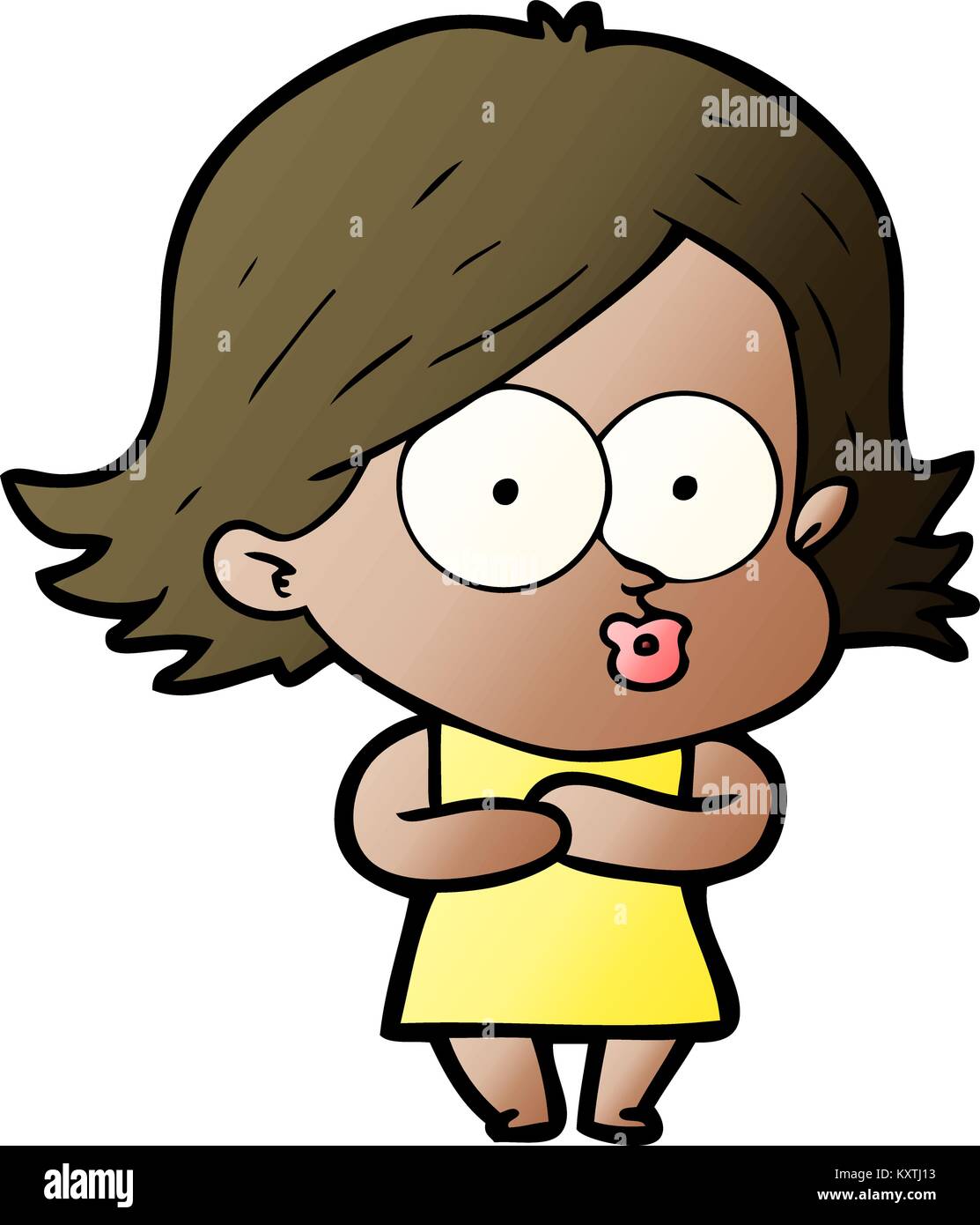 cartoon girl pouting Stock Vector Image & Art - Alamy