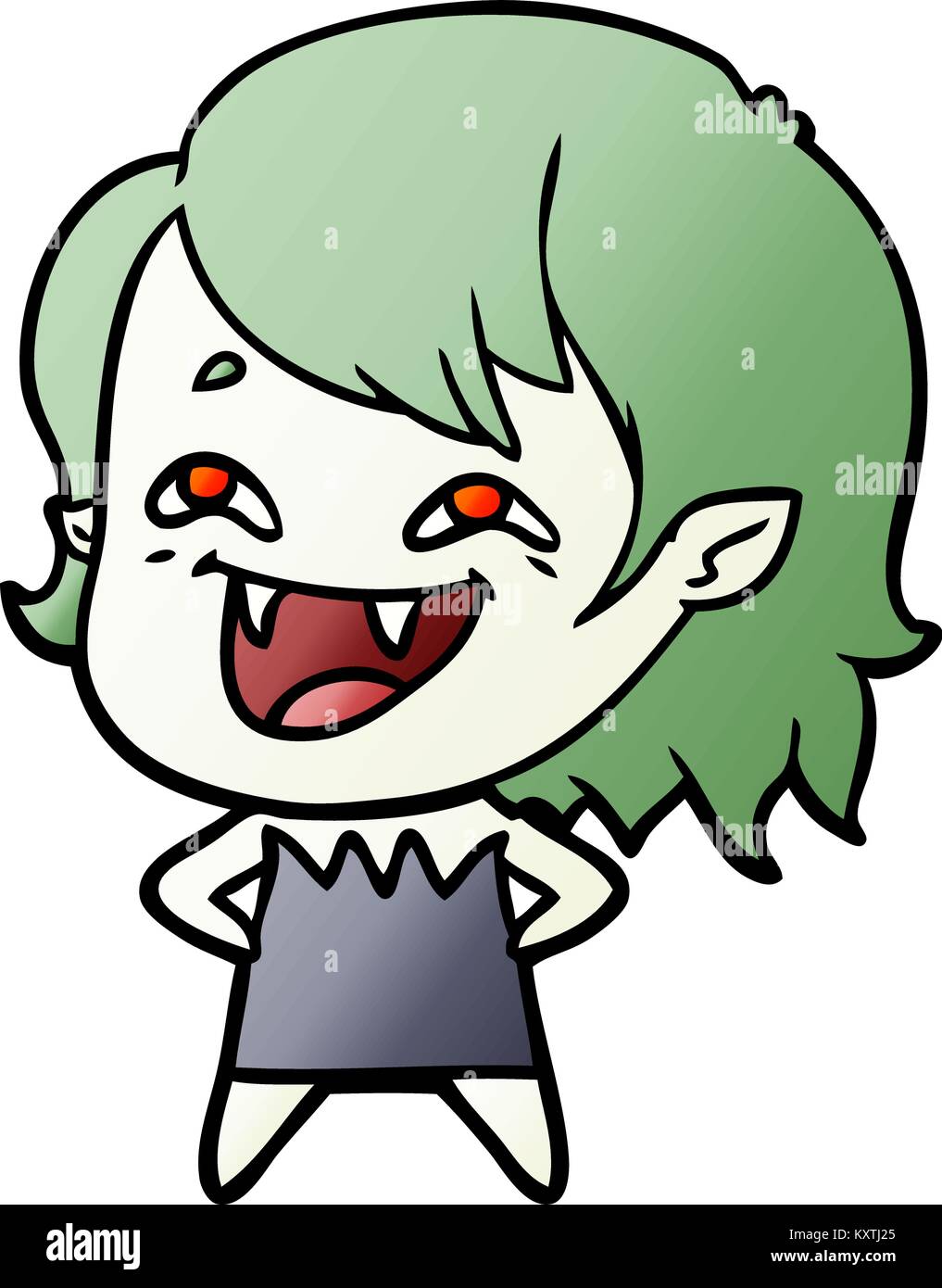 cartoon laughing vampire girl Stock Vector Image & Art - Alamy