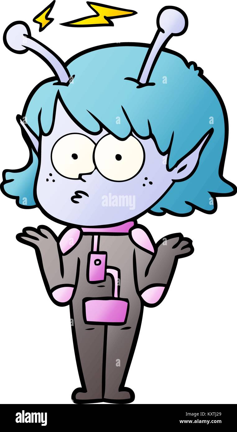 cartoon alien girl Stock Vector Image & Art - Alamy