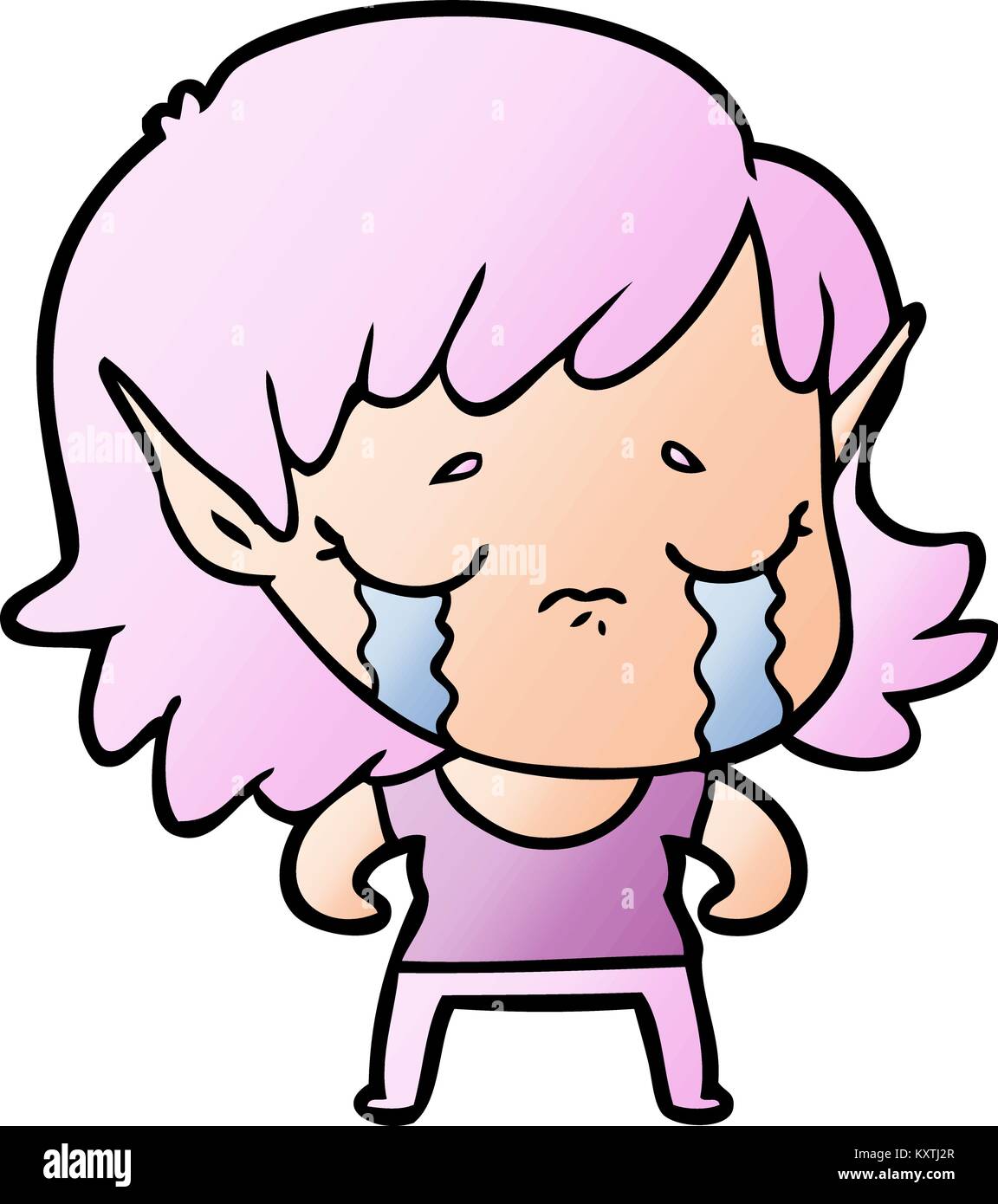 cartoon crying elf girl Stock Vector Image & Art - Alamy