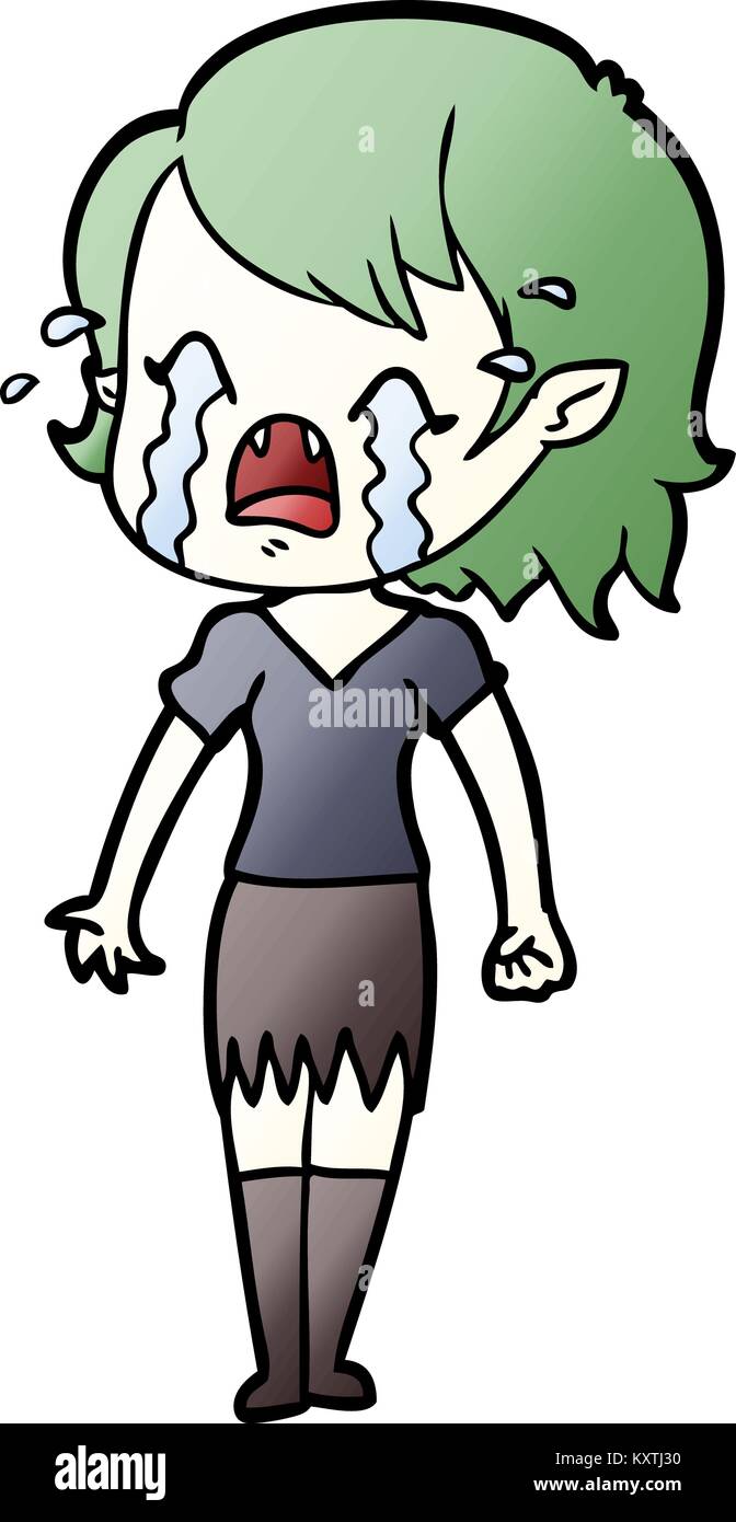cartoon crying vampire girl Stock Vector Image & Art - Alamy