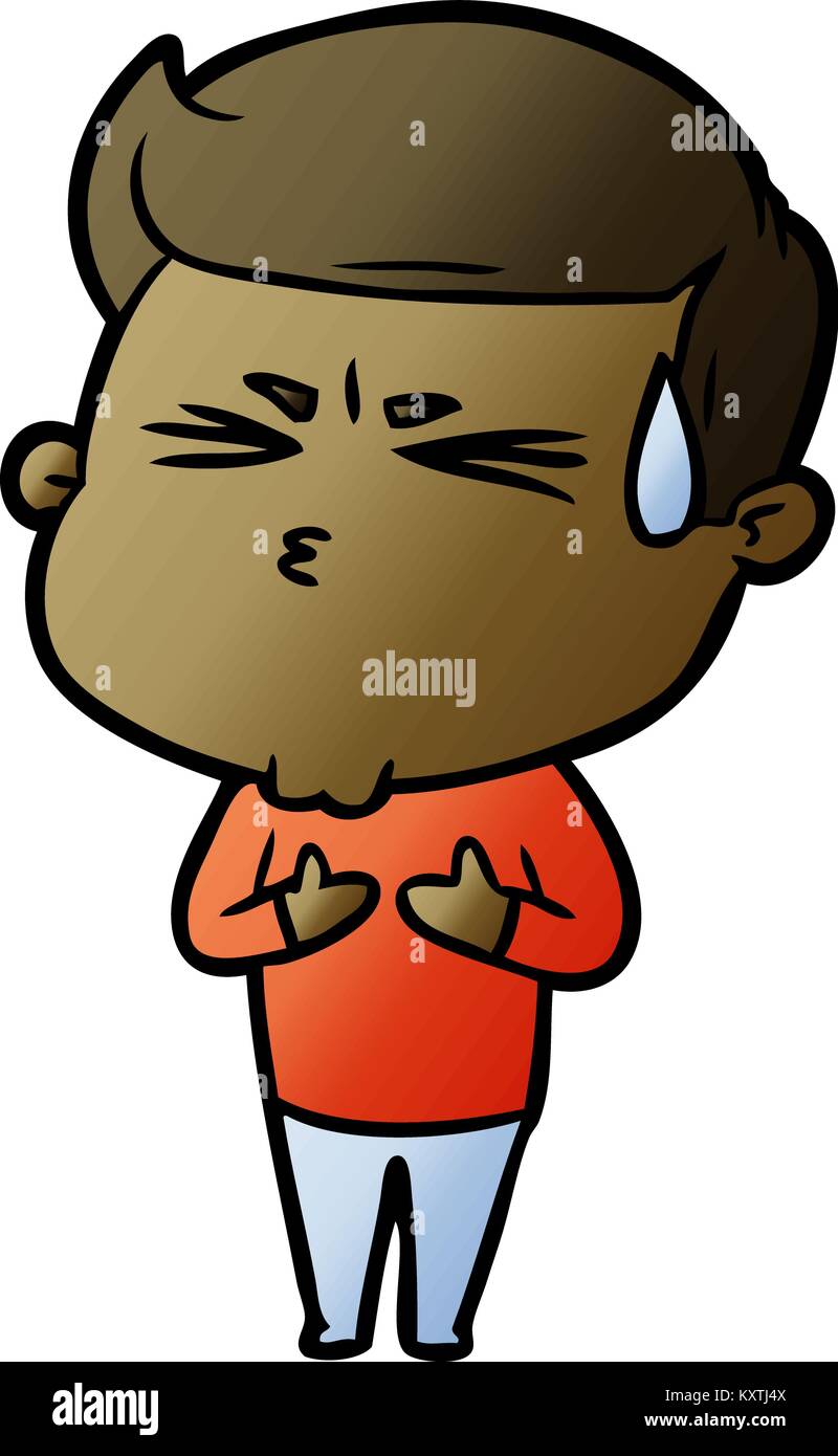 cartoon man sweating Stock Vector Image & Art - Alamy