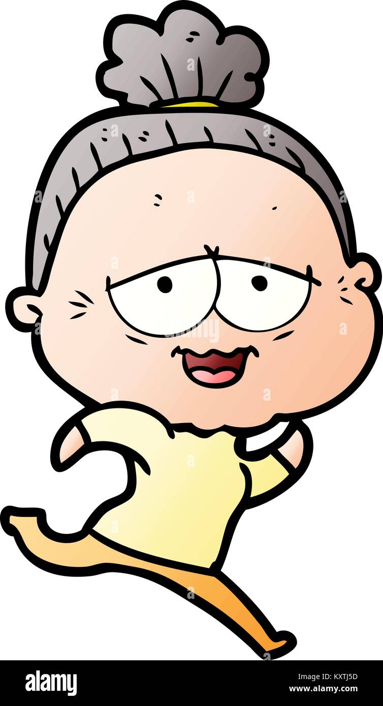 cartoon happy old lady Stock Vector Image & Art - Alamy