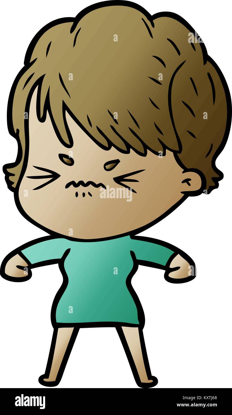 cartoon frustrated woman Stock Vector Image & Art - Alamy