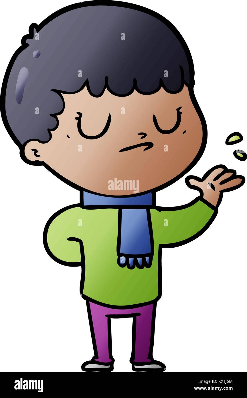 cartoon grumpy boy Stock Vector Image & Art - Alamy