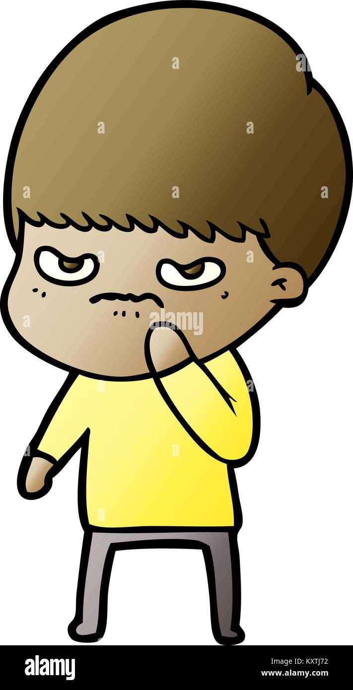 angry cartoon boy Stock Vector Image & Art - Alamy