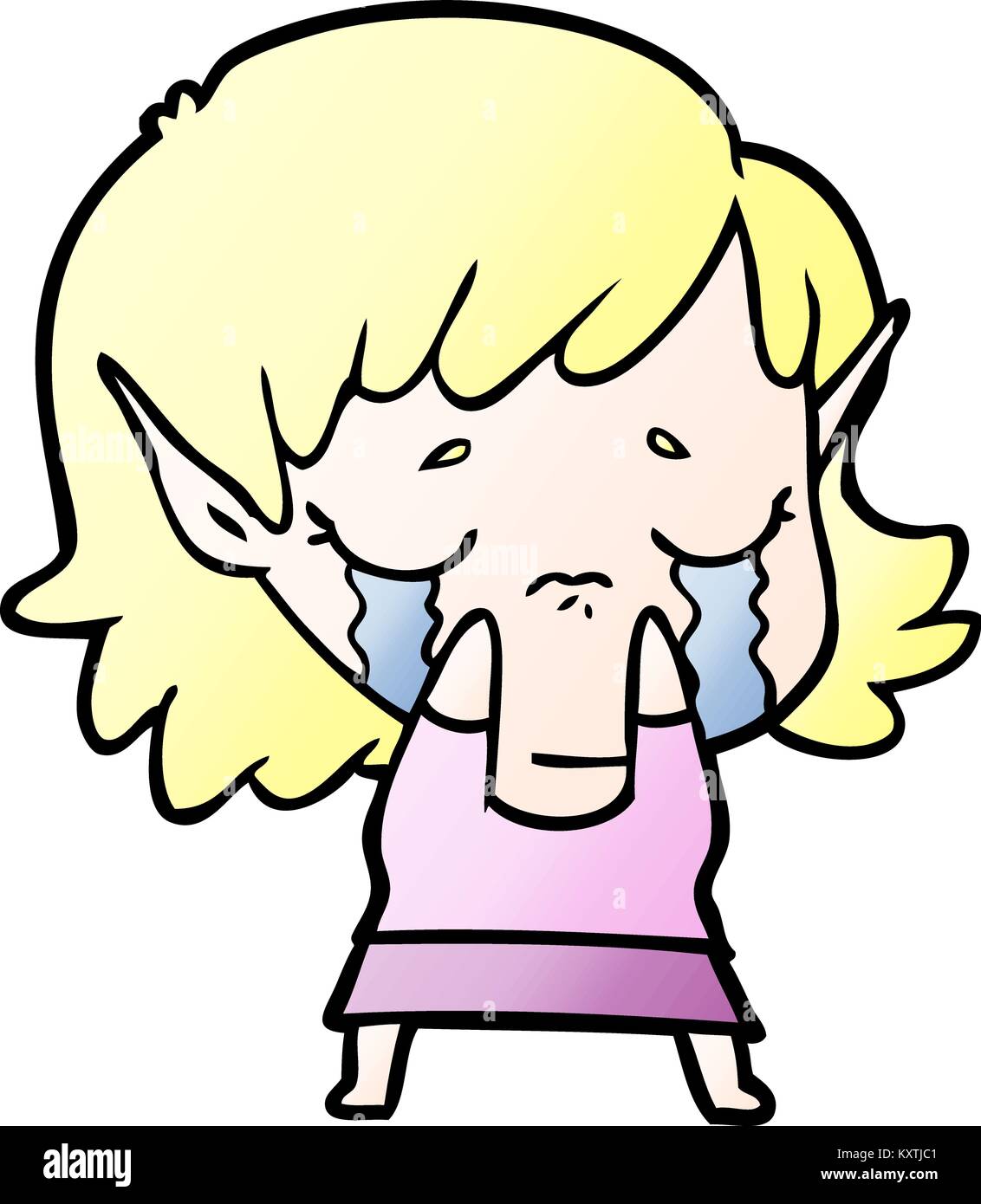 cartoon crying elf girl Stock Vector Image & Art - Alamy