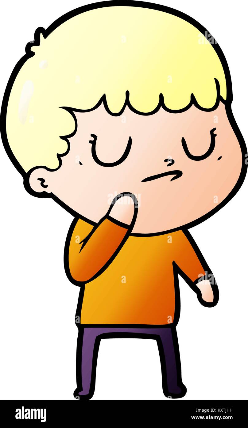 cartoon grumpy boy Stock Vector Image & Art - Alamy