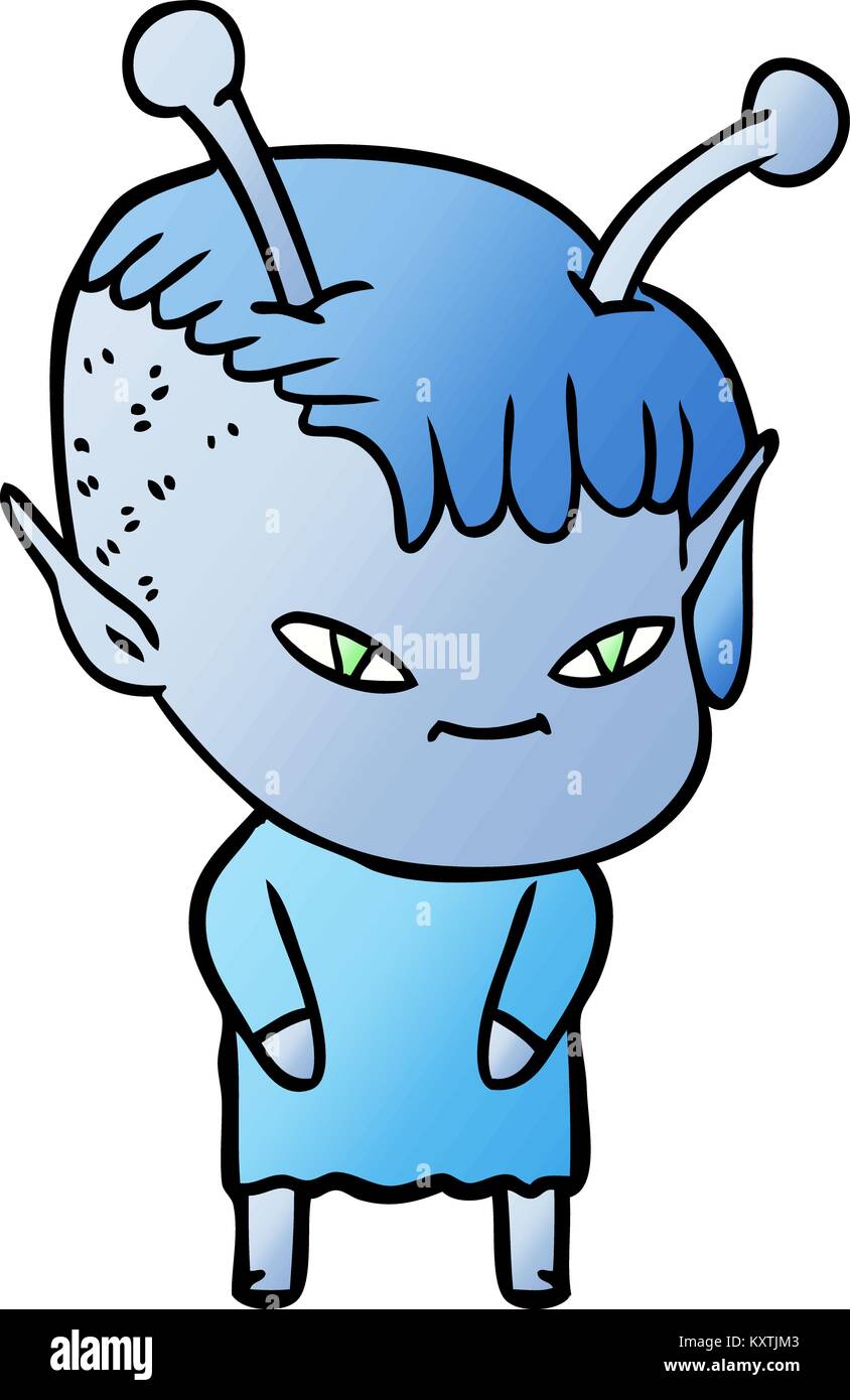 cute cartoon alien girl Stock Vector Image & Art - Alamy