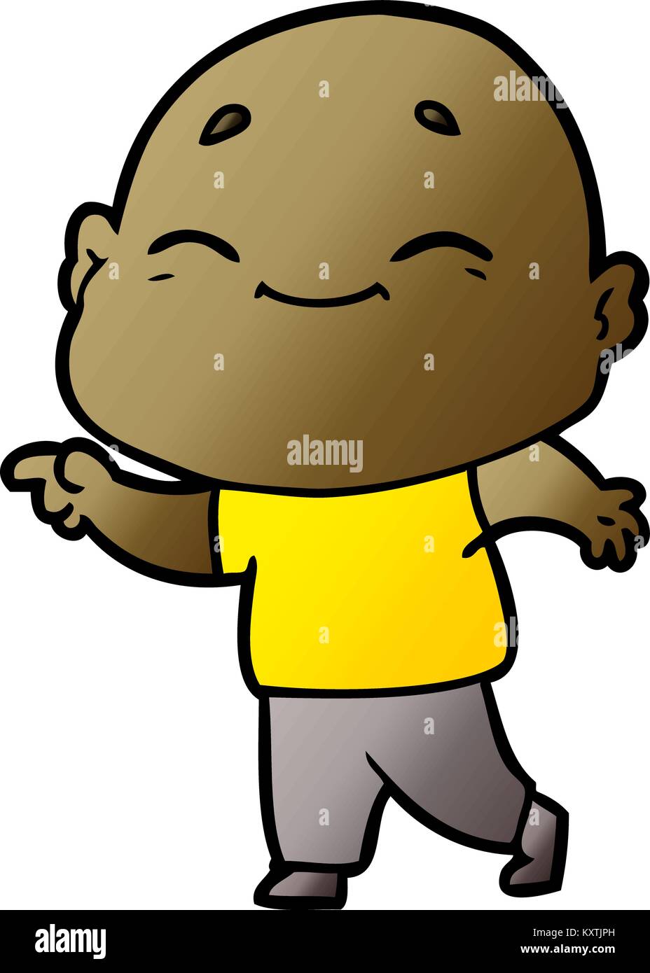 cartoon happy bald man Stock Vector Image & Art - Alamy