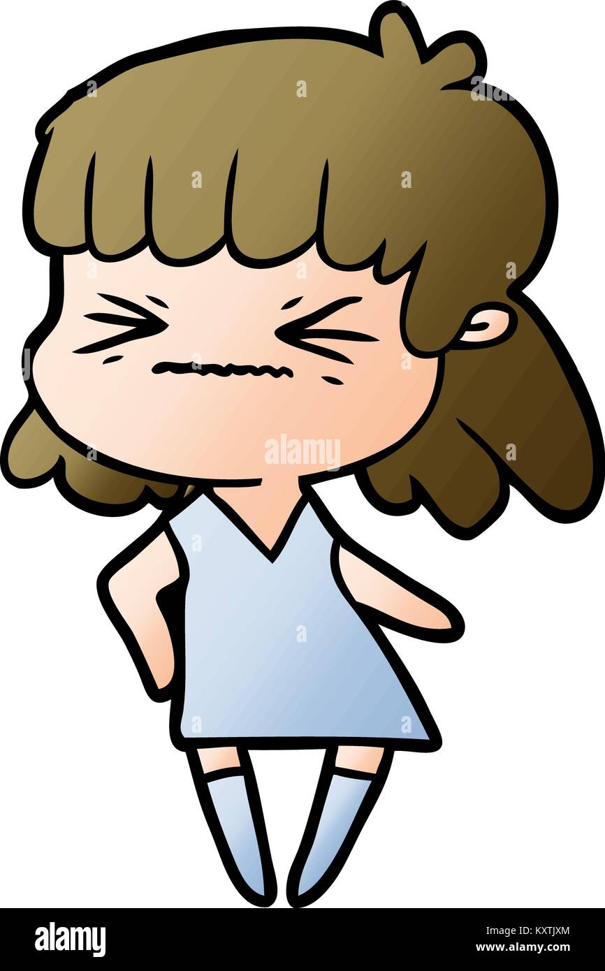cartoon angry girl Stock Vector Image & Art - Alamy