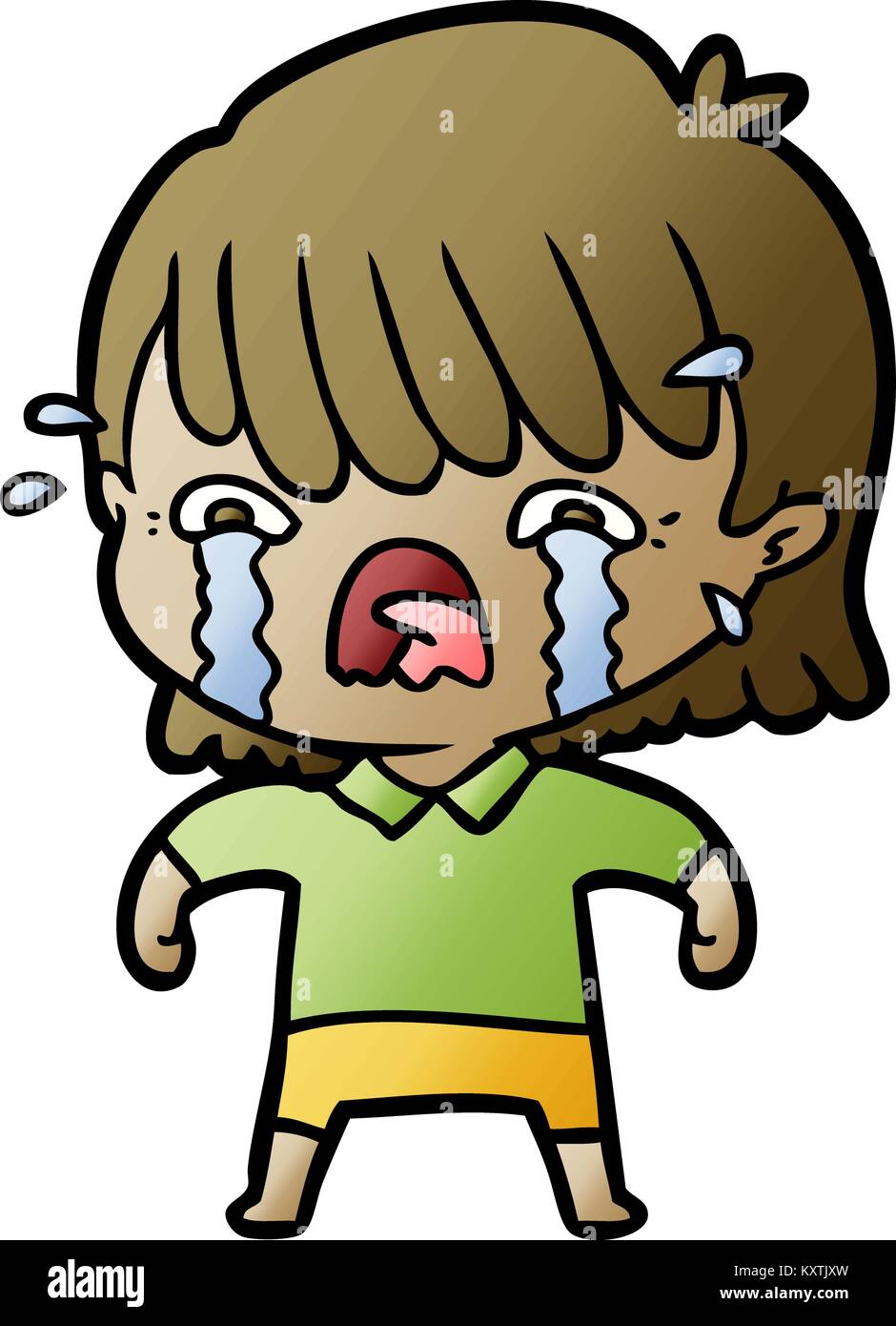 cartoon girl crying Stock Vector Image & Art - Alamy