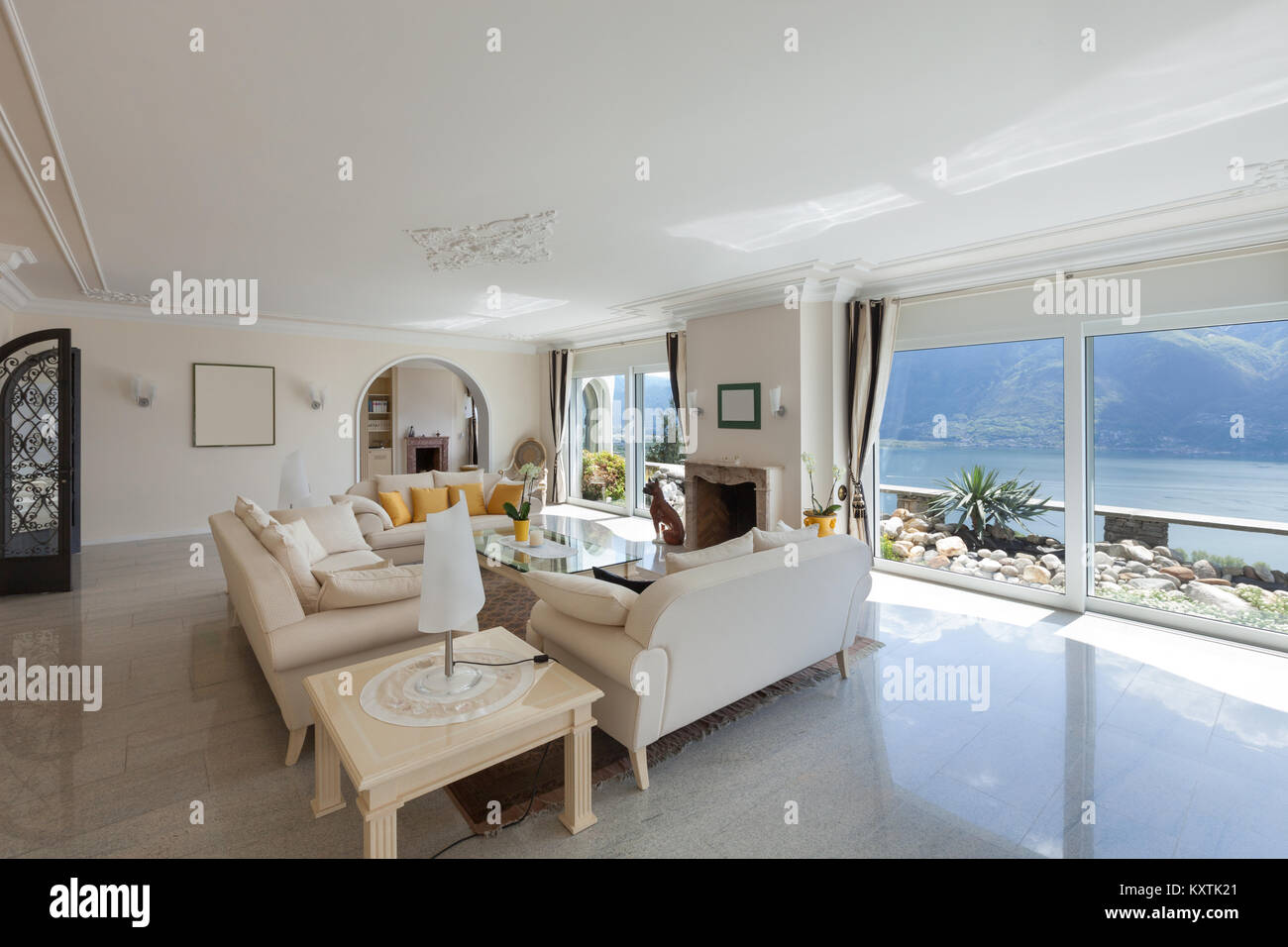 living room in luxury house, comfortable lounge Stock Photo - Alamy