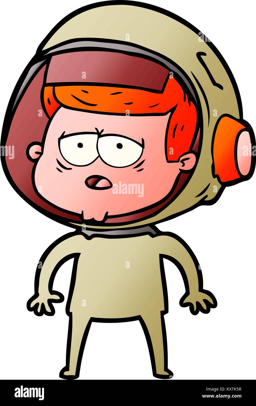 cartoon tired astronaut Stock Vector Image & Art - Alamy