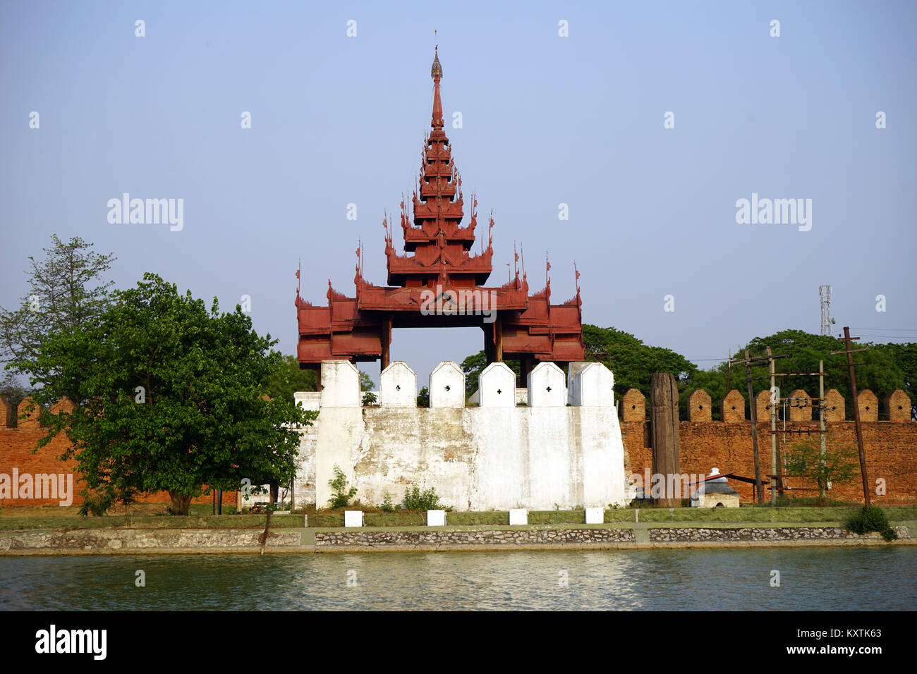 MANDALAY, MYANMAR - CIRCA APRIL 2017 Gate of Royal palace Stock Photo ...