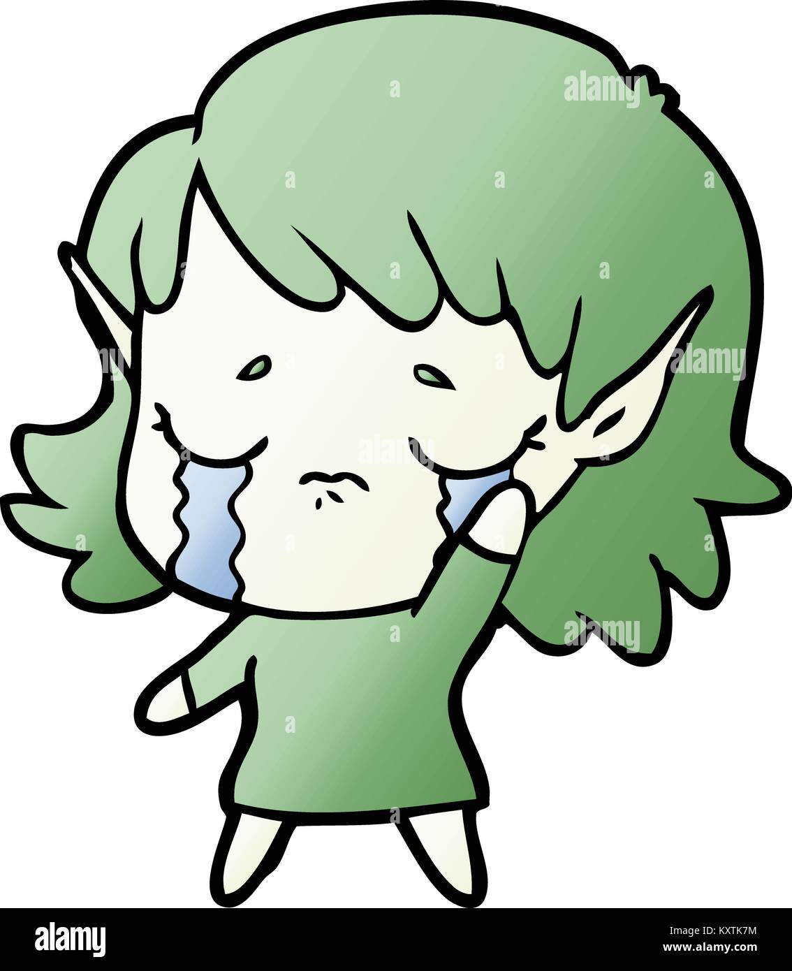 cartoon crying elf girl Stock Vector Image & Art - Alamy