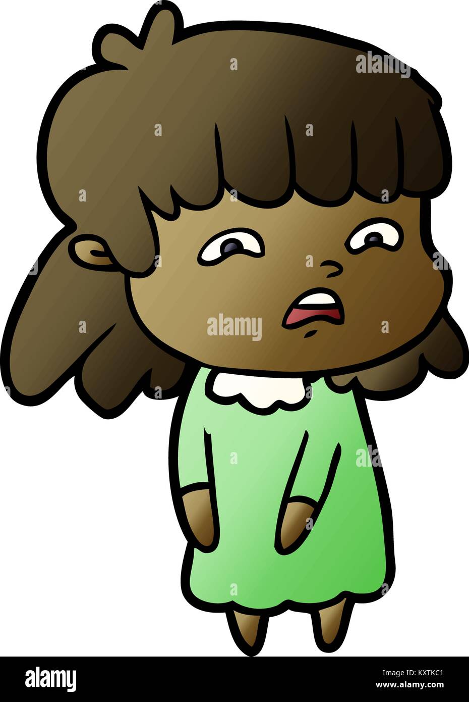 cartoon worried woman Stock Vector Image & Art - Alamy